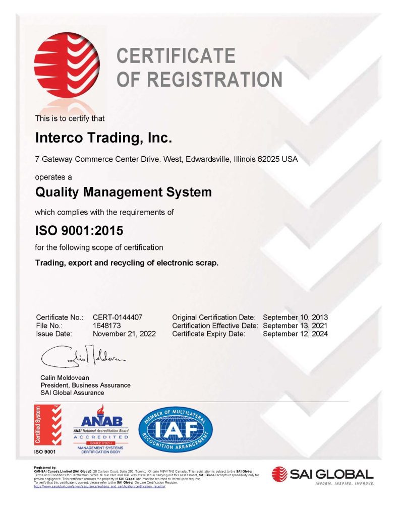 Interco Certifications - Interco
