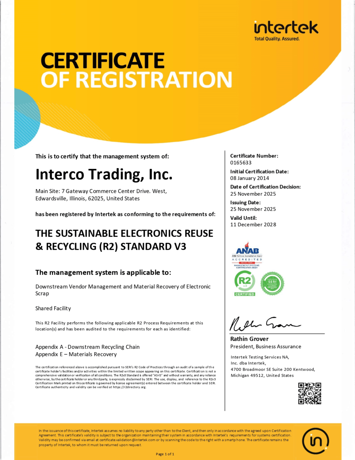 Interco Certifications - Interco